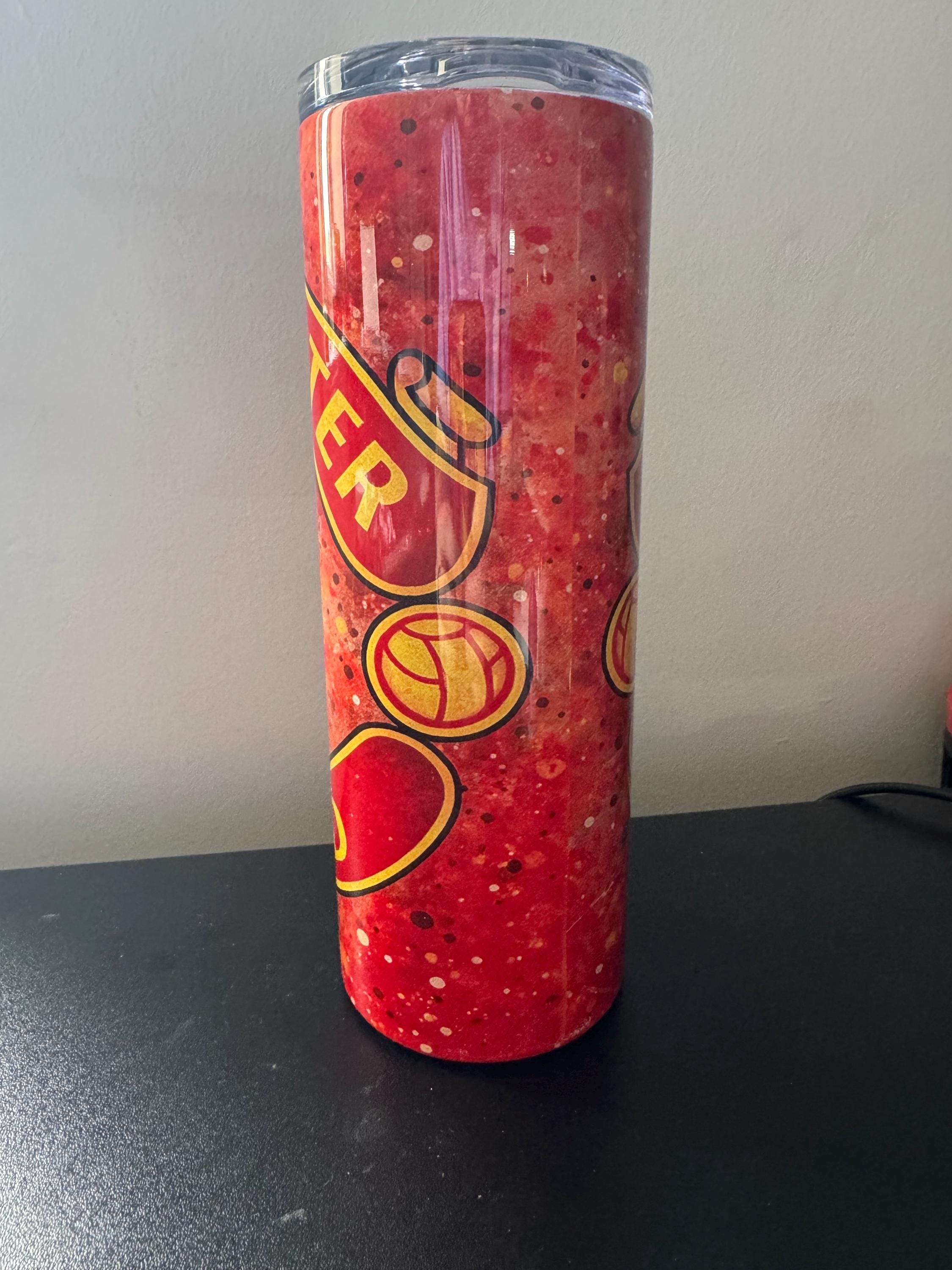 Manchester United 20oz Skinny Tumbler | Watercolor Crest Design ...