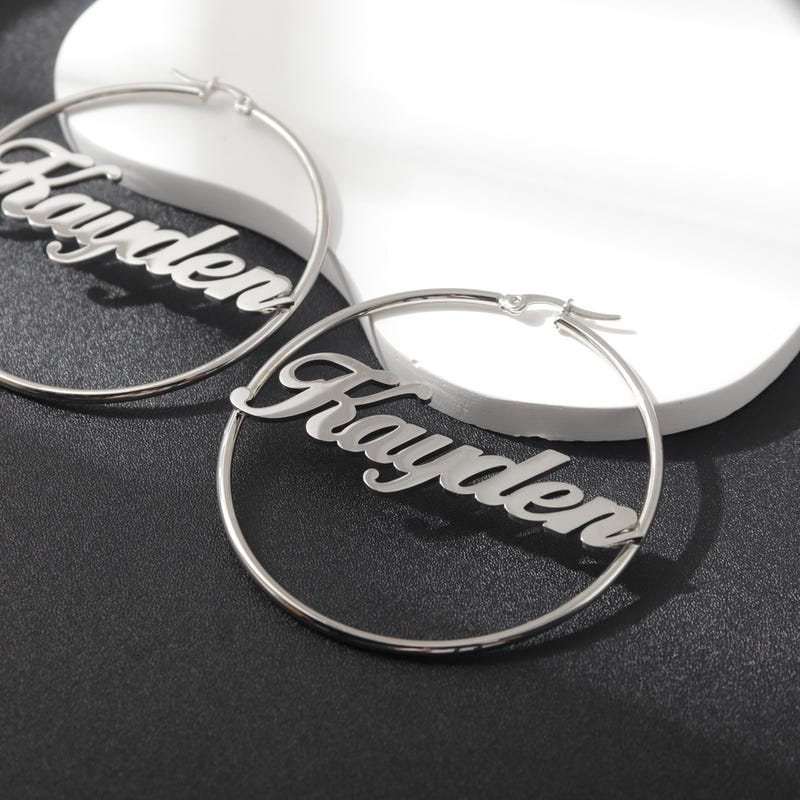 Name Hoop Earrings - Etsy