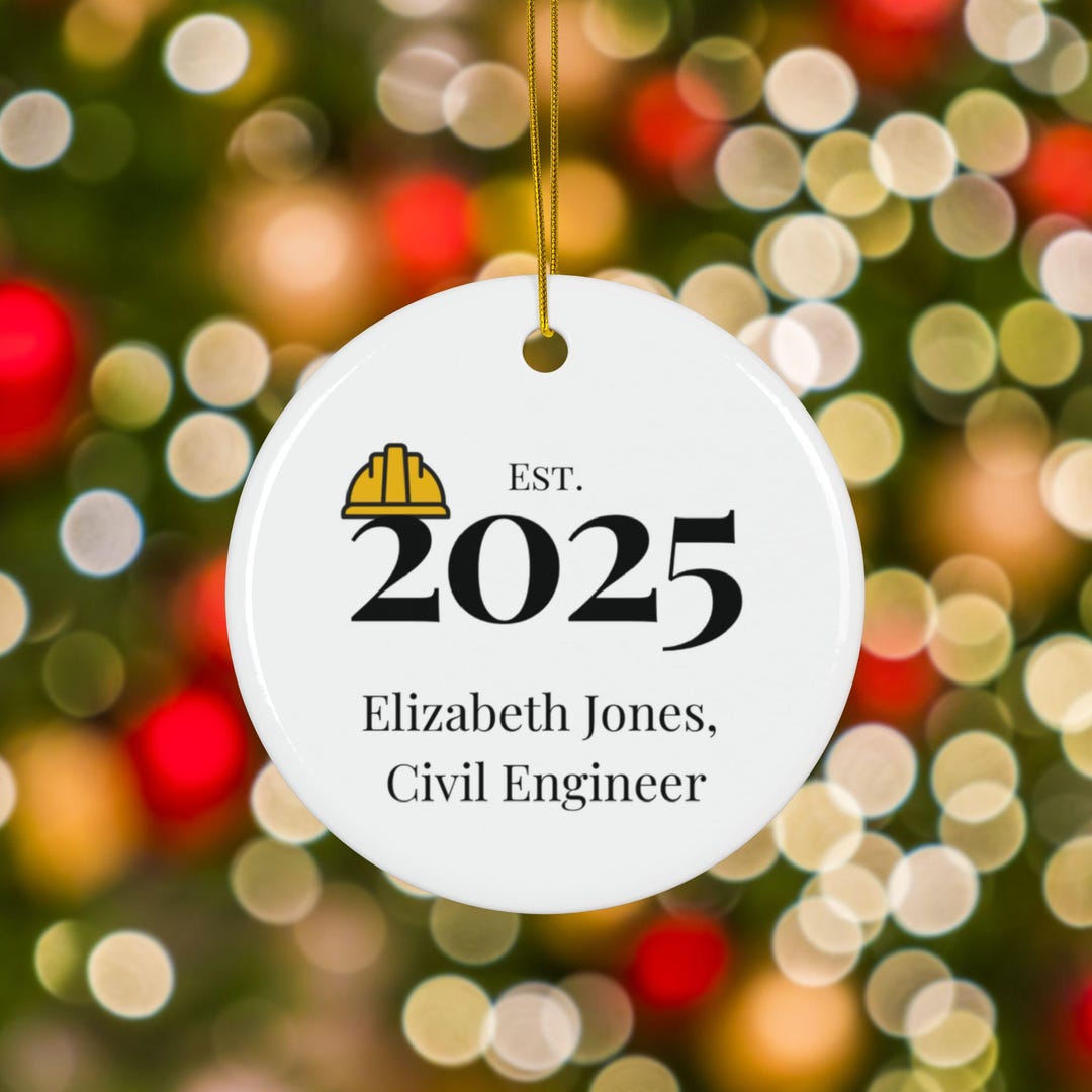 Personalized New Civil Engineer Christmas Ornament Gifts, Construction ...