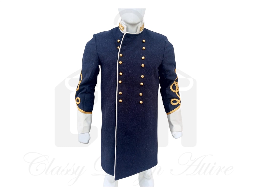 Men's Civil War Jacket, Handmade Blue Wool Jacket, Historical Military ...