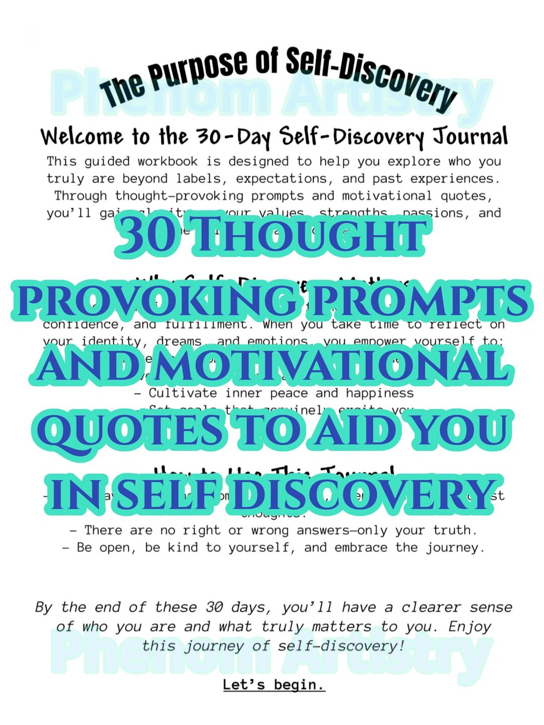 30-day Self-discovery Journal | Printable Mental Health Workbook ...