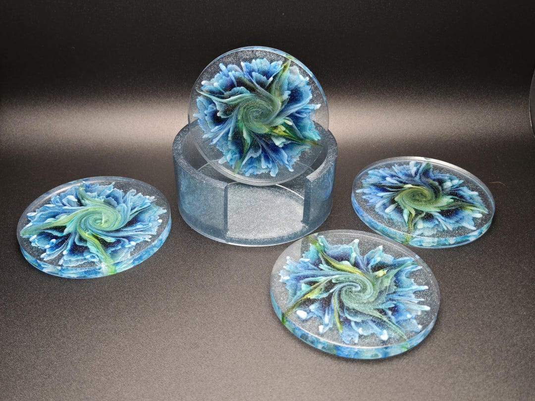 3D Bloom Resin Coasters - Etsy