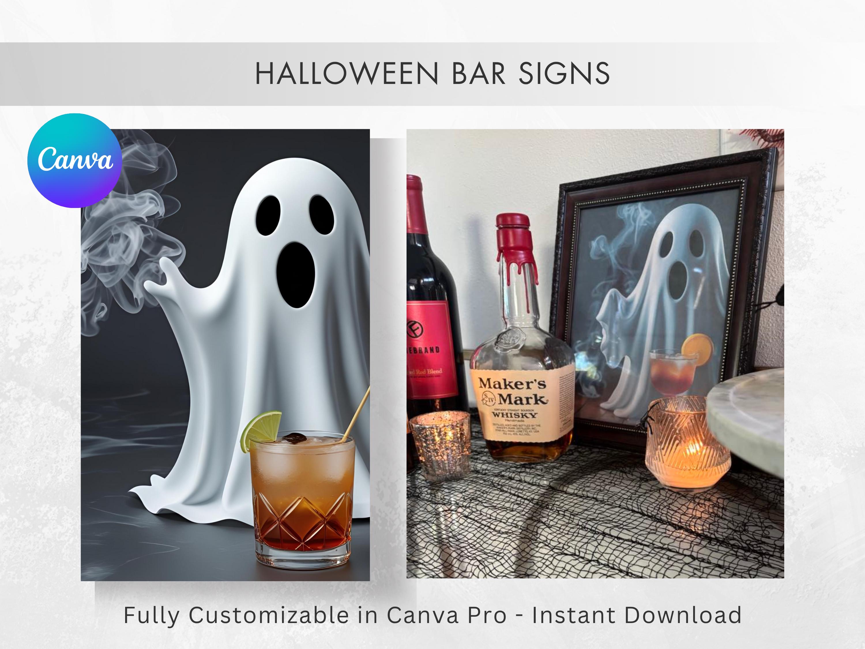 Halloween Bar Signs Printable – Ghosts, Vampires & Witches – Spooky ...