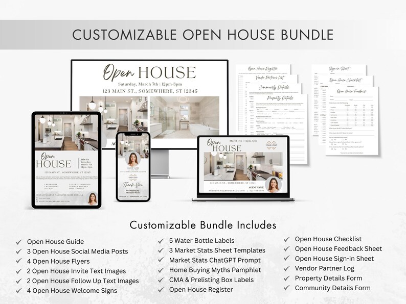 Open House Guide & Canva Template Bundle - Real Estate Checklists and ...