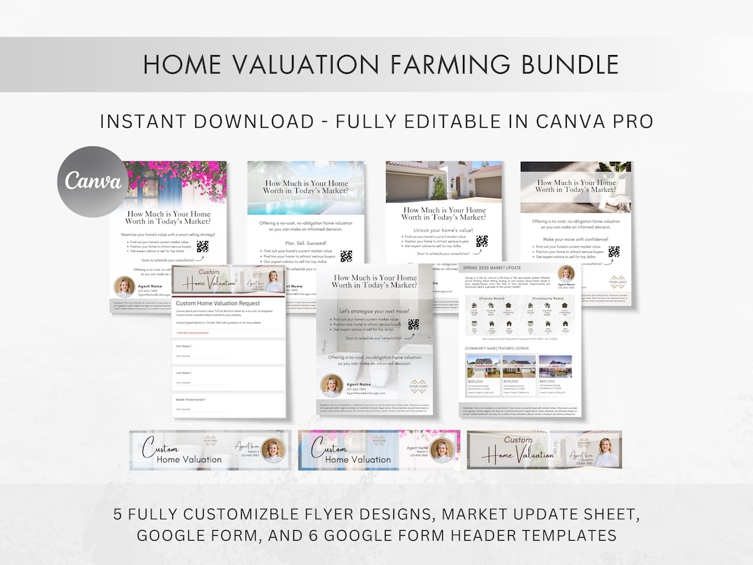Real Estate Farming Flyer + Custom Home Valuation Form Bundle - Etsy