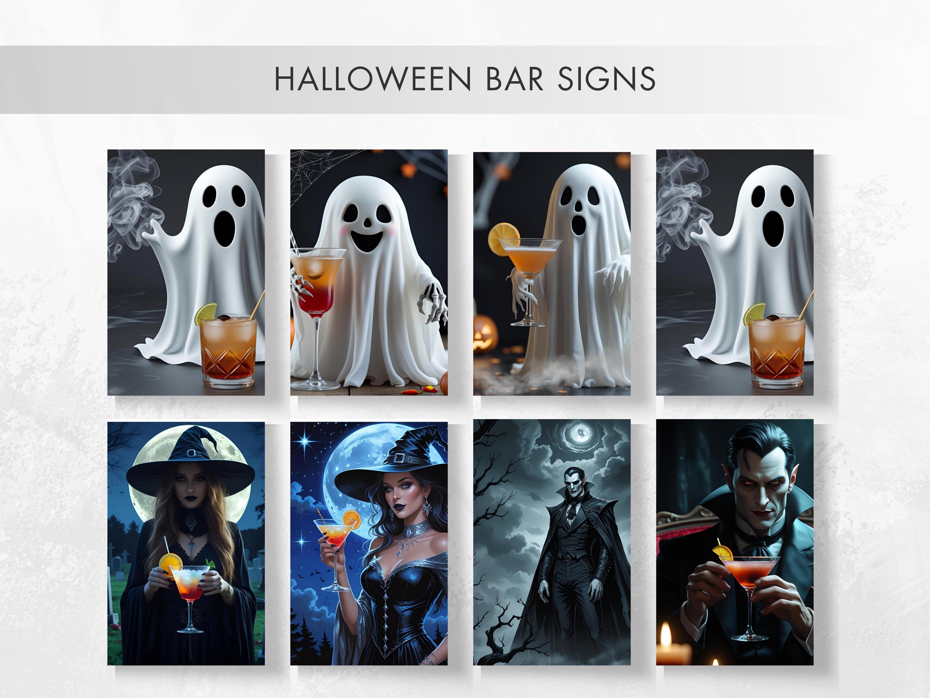 Halloween Bar Signs Printable – Ghosts, Vampires & Witches – Spooky ...