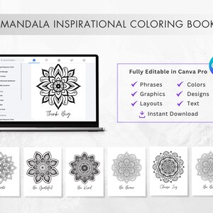Mandala Inspirational Coloring Book - Editable in Canva, Printable ...