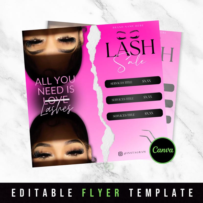 Lash Sale Flyer | Lash Flyer | Lash Business | Editable Lash Flyer ...