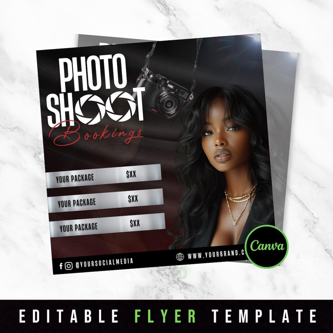 Photoshoot Booking Flyer | Photographer Price List Template | Editable ...