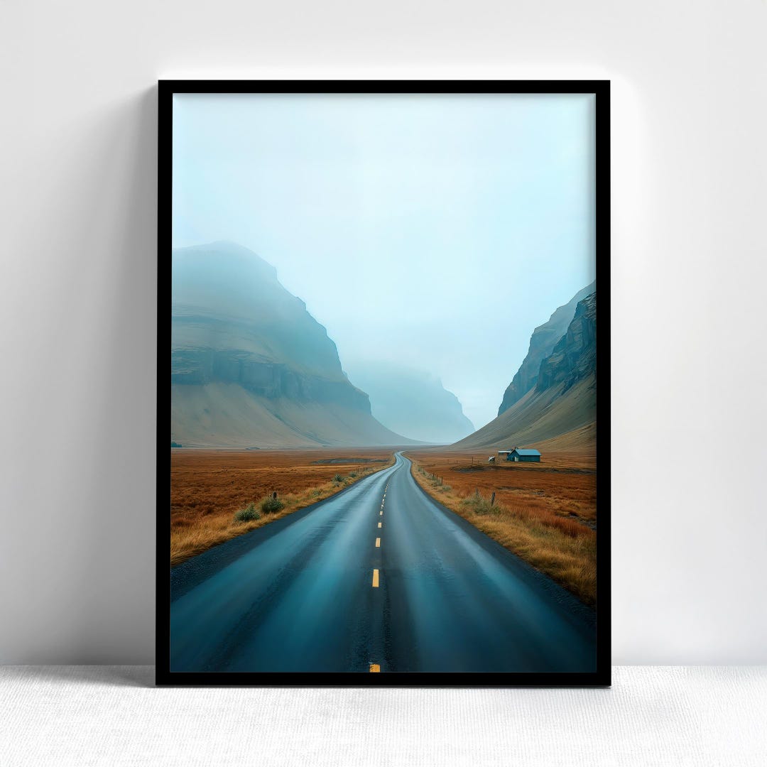 Open Road Wall Art – Minimal Desert Highway Print, Travel Decor - Etsy