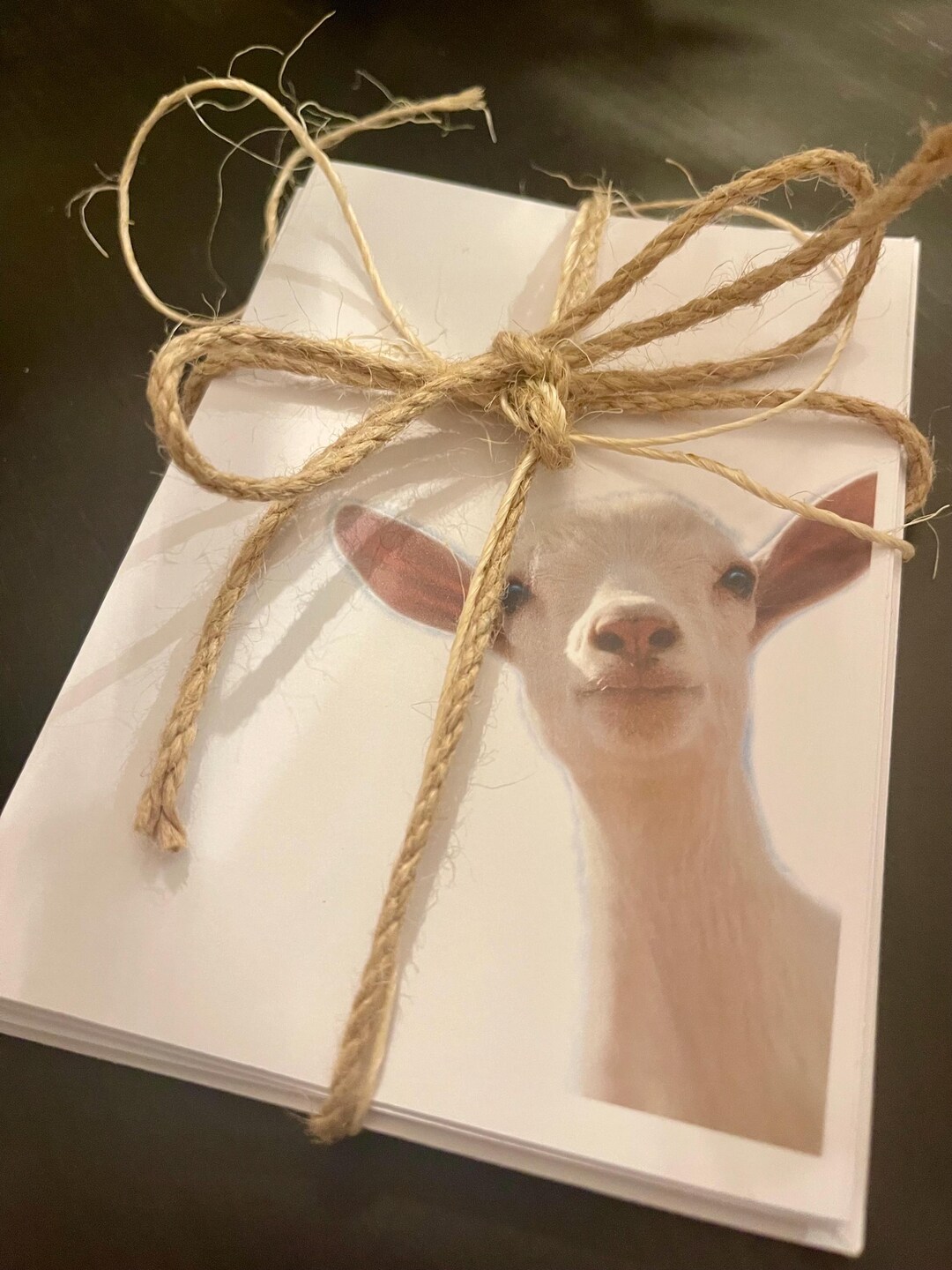 Baby Goat Kid Note Cards, White Goat Greeting Card, Goat Kid Stationary ...
