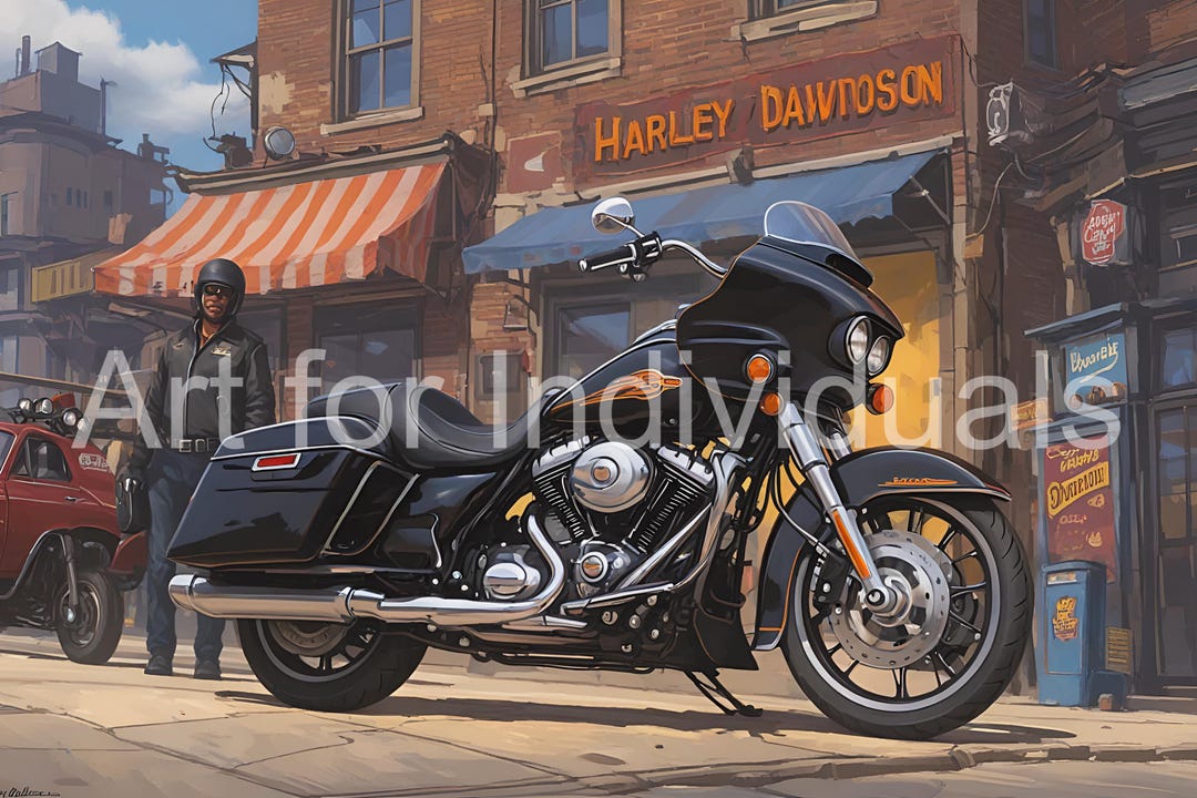 Harley Davidson Street Glide Motorcycle Art - Motorcycle Wall Art ...