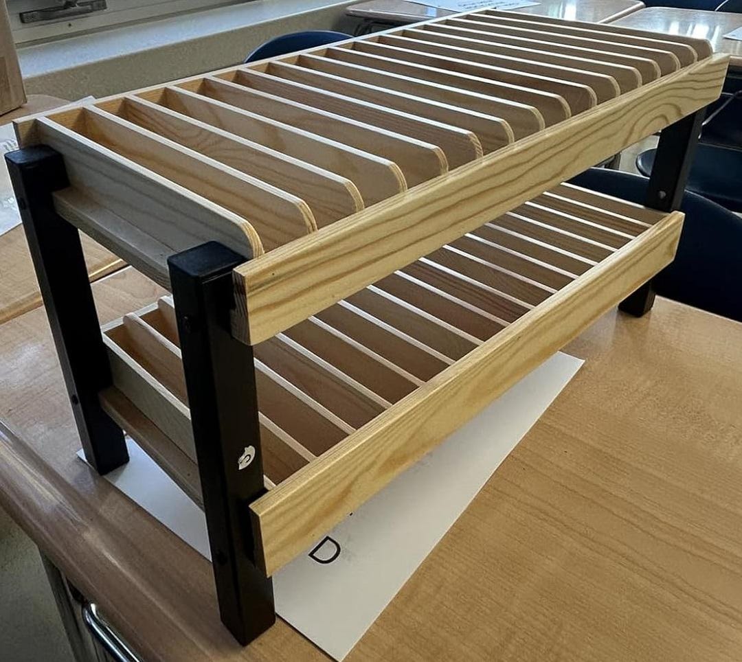 Wooden Desktop Multiple Classroom Phone Storage Organizer Rack Cell ...