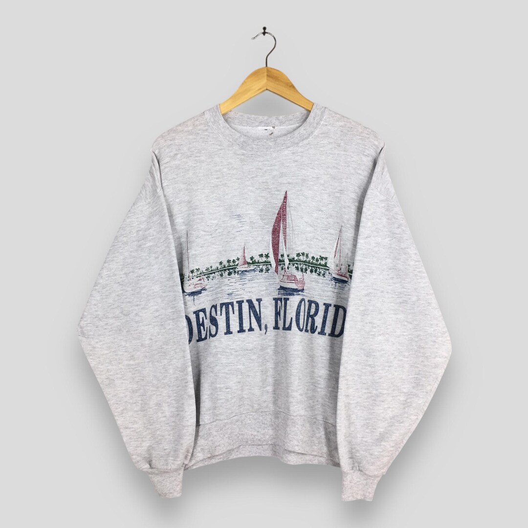 Vintage Destin Florida Yatch Sailing Sweatshirt Medium Florida State ...