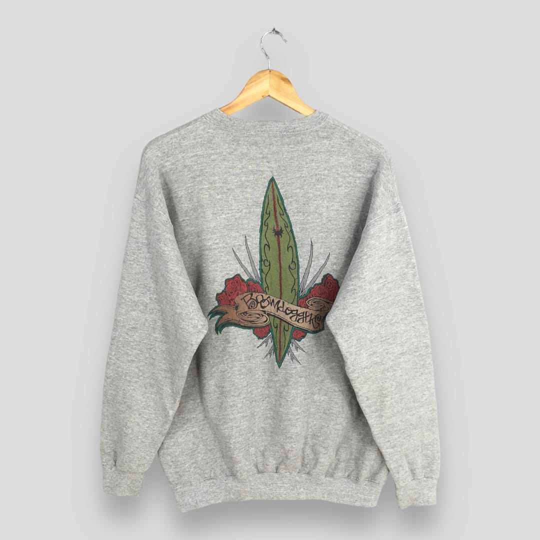 Vintage 90s Boom Doggers Surf Wear Grey Sweatshirt Medium Surfboard ...