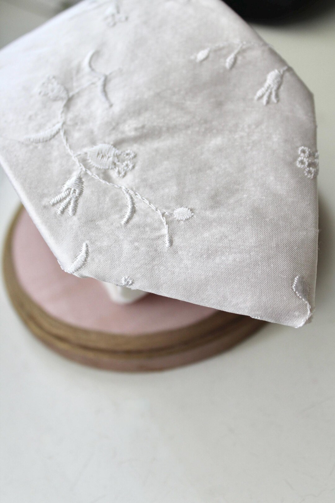 Ivory Clouds Floral Embroidered Silk Necktie - Etsy