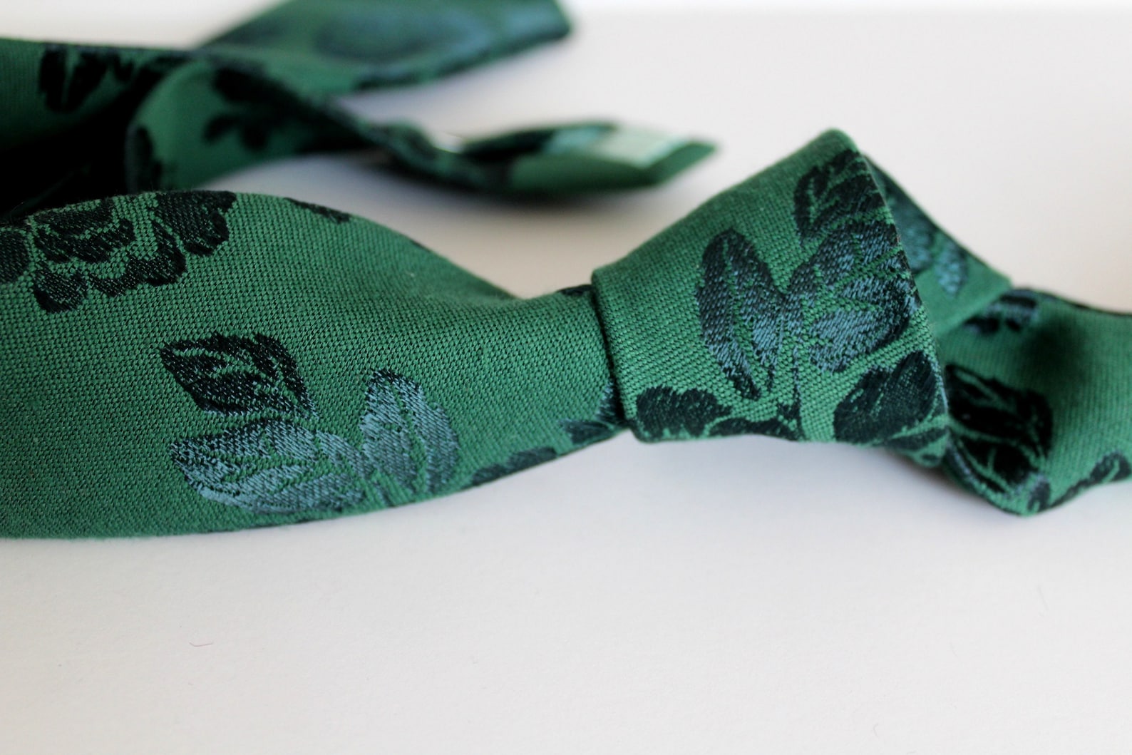 Forest Green Subtle Floral Necktie - Etsy
