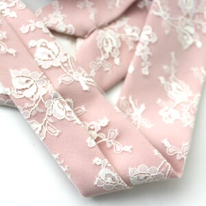 Blush Pink and Ivory Lace Overlay Necktie - Etsy