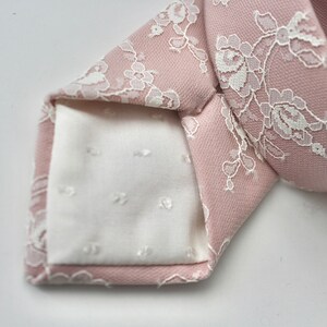 Blush Pink and Ivory Lace Overlay Necktie - Etsy