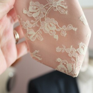 Blush Pink and Ivory Lace Overlay Necktie - Etsy