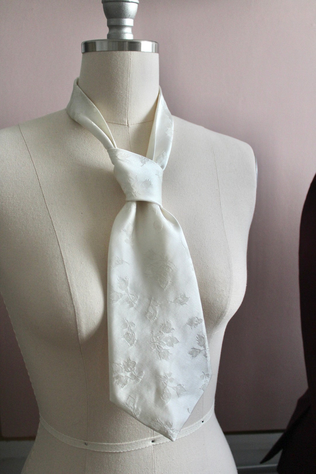 Ivory Floral Jacquard Bridal Necktie - Etsy