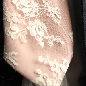 Blush Pink and Ivory Lace Overlay Necktie - Etsy