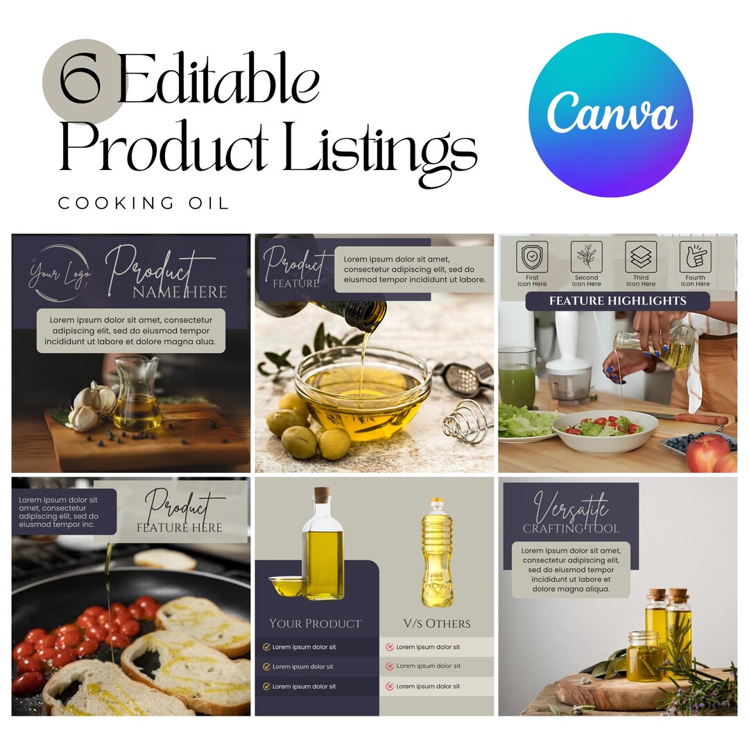 Essential Cooking Oil Listing Templates | Perfect for Amazon, Ebay ...