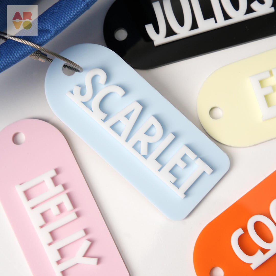 Personalized Acrylic Name Tags, Custom 3D Backpack Tags, Luggage Labels ...