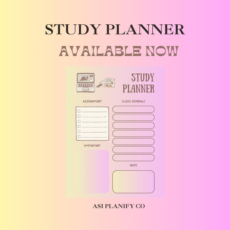 Study Planner | Editable and Printable | Canva Template and PDF ...