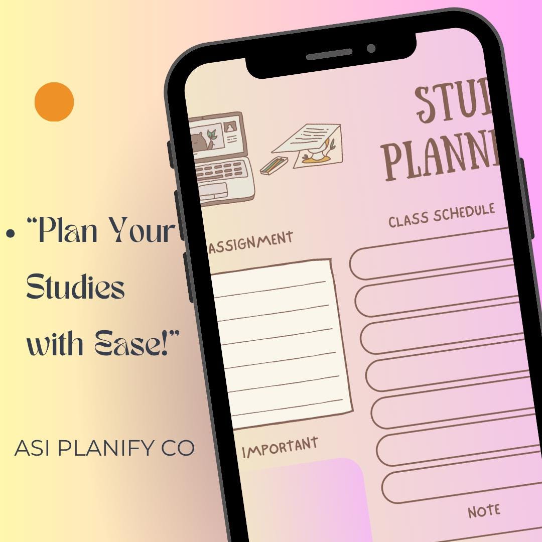 Study Planner | Editable and Printable | Canva Template and PDF ...