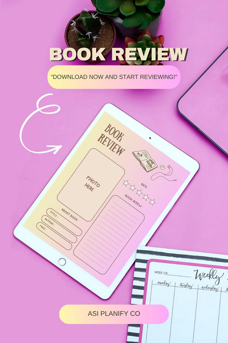 Book Review Template | Editable and Printable | Canva Template and PDF ...