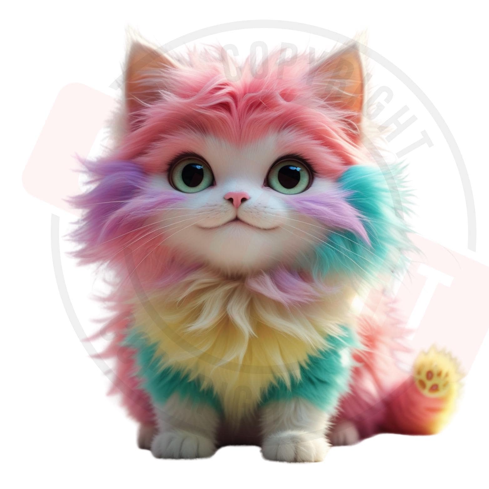 Vibrant Chibi Cat Clipart | 4K Colorful Kitty Pngs With Transparent ...