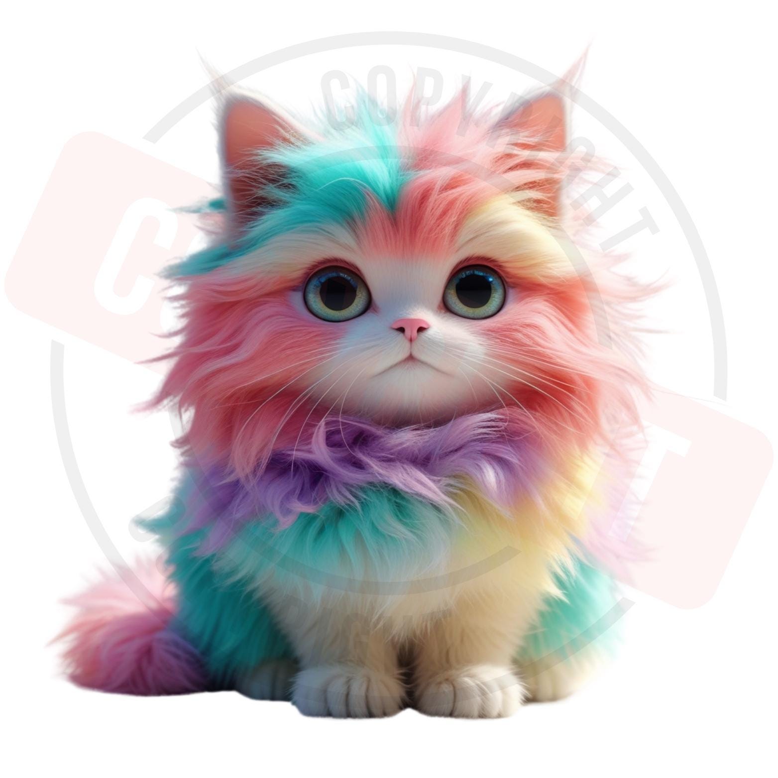 Vibrant Chibi Cat Clipart | 4K Colorful Kitty Pngs With Transparent ...