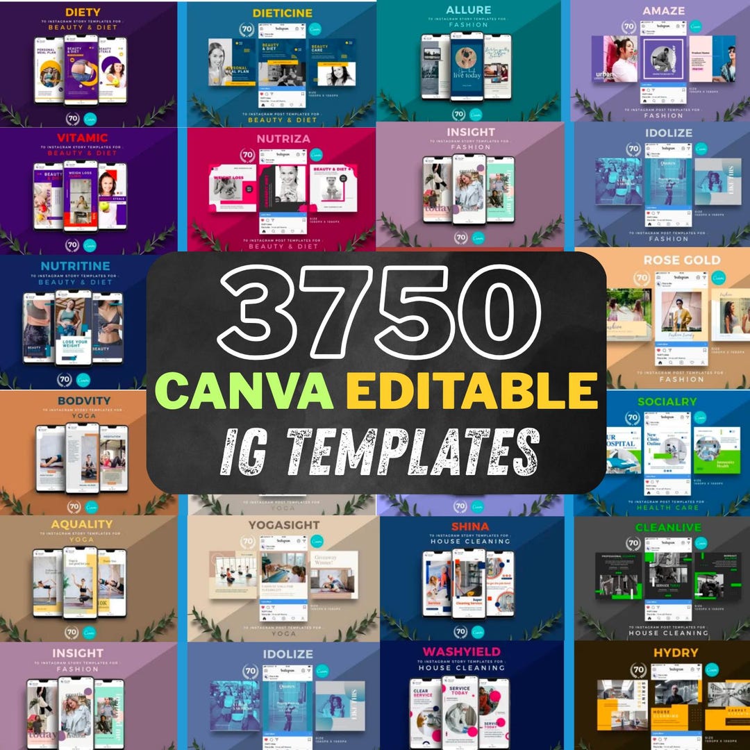 3750+ Instagram Templates Canva Bundle, Reels Stories Posts, Social ...