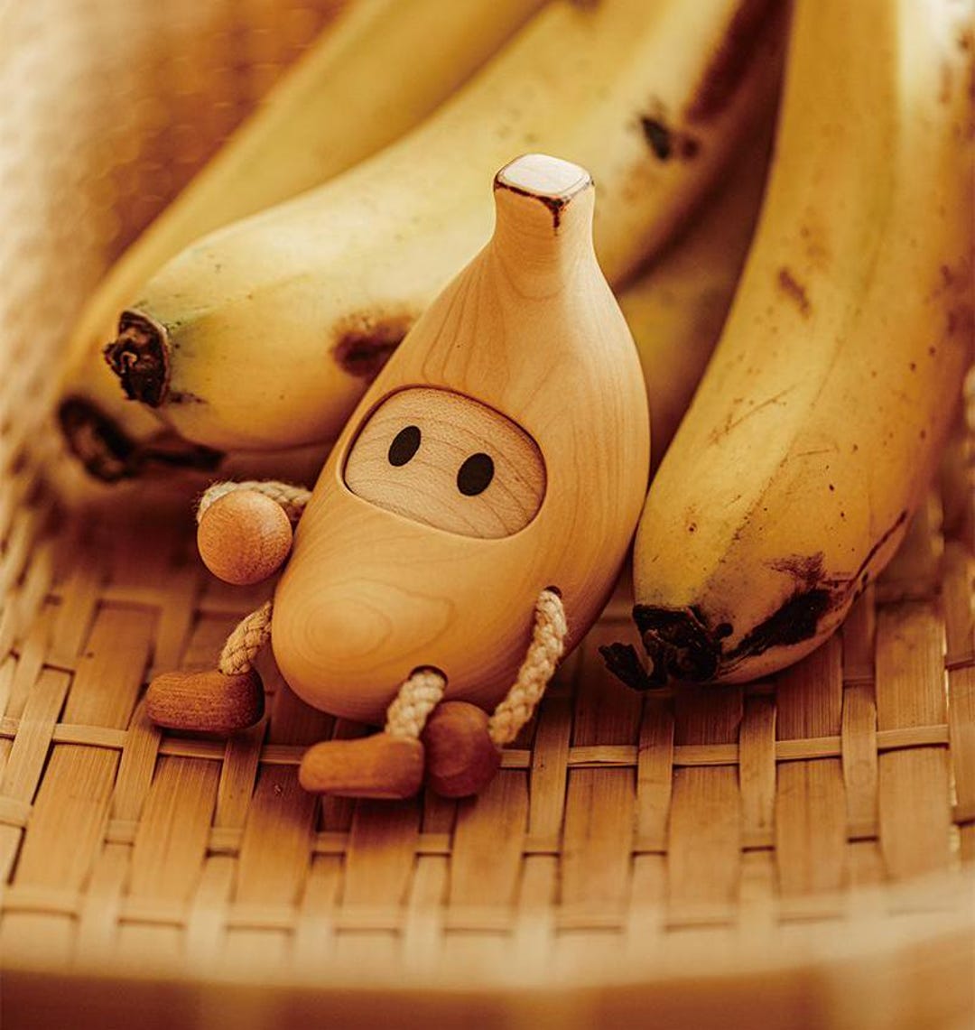 Wooden Banana Figurine，hand Banana Gourd Sculpture，wooden Banana ...