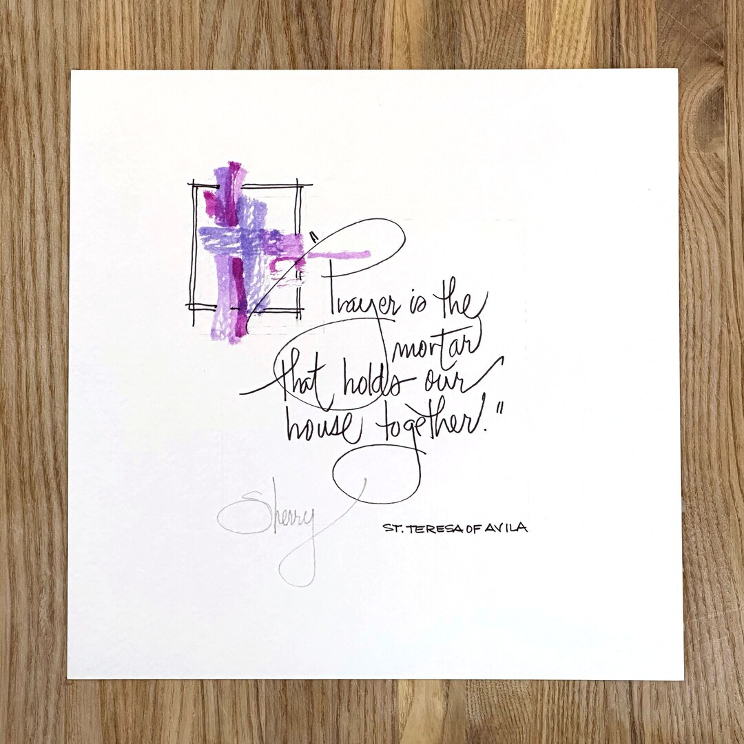 Embellished Calligraphy: St. Teresa of Avila prayer is - Etsy