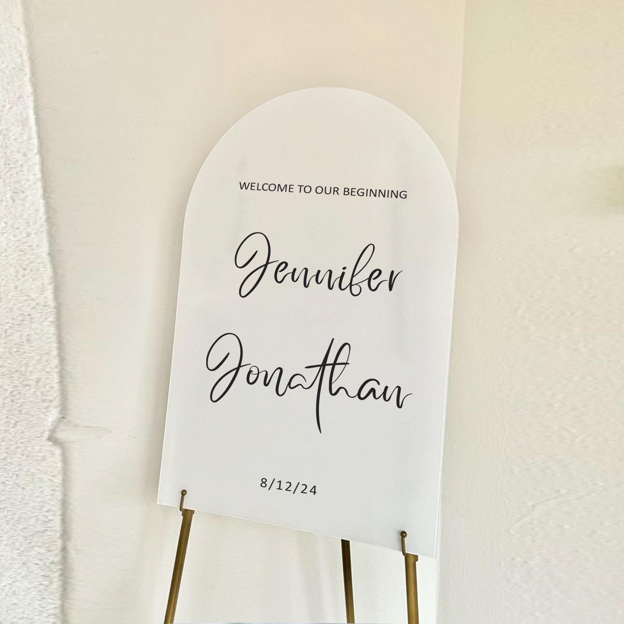 Personalized Arched Wedding Nikkah Signage, Wedding Entrance Sign ...
