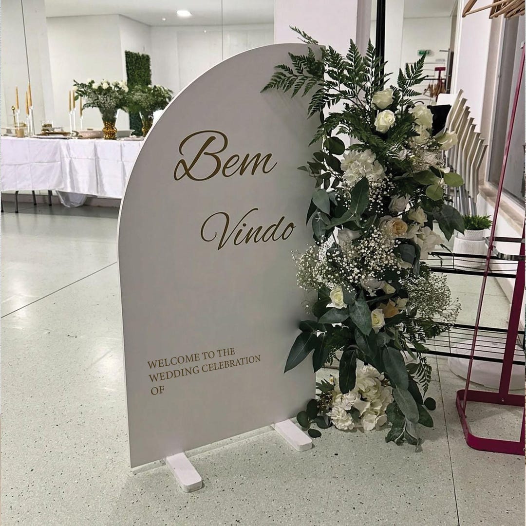 Half Arched Acrylic Wedding Welcome Sign, Wedding Entrance Sign Welcome ...