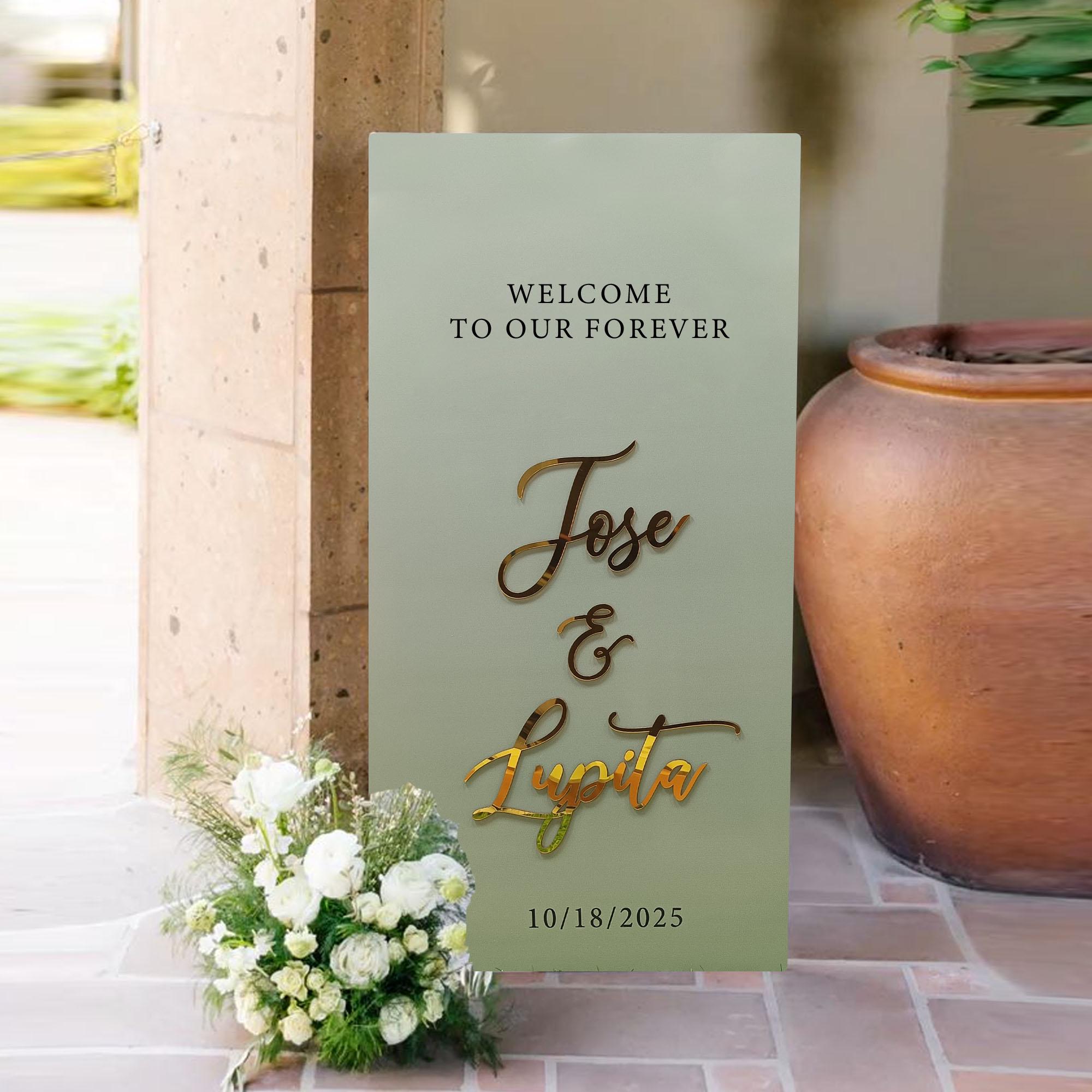 Welcome to Our Forever Sign, Custom Acrylic Wedding Welcome Entrance ...