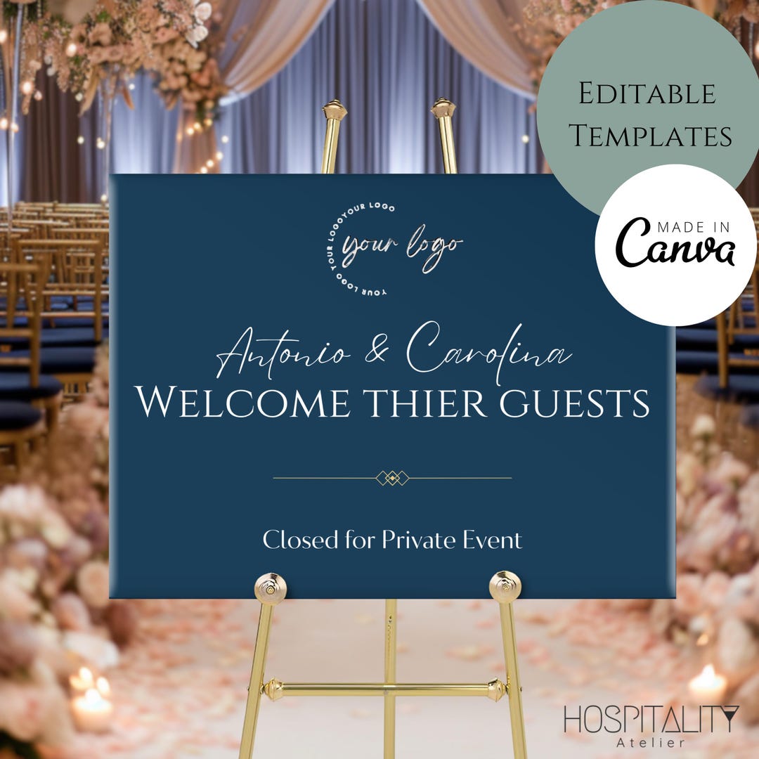 Private Function Sign Template | Editable Canva Event Sign | Venue ...