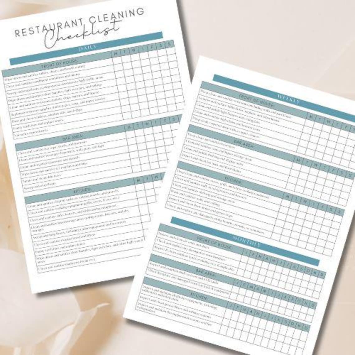 Restaurant Cleaning Checklist Template | Editable Canva Download ...