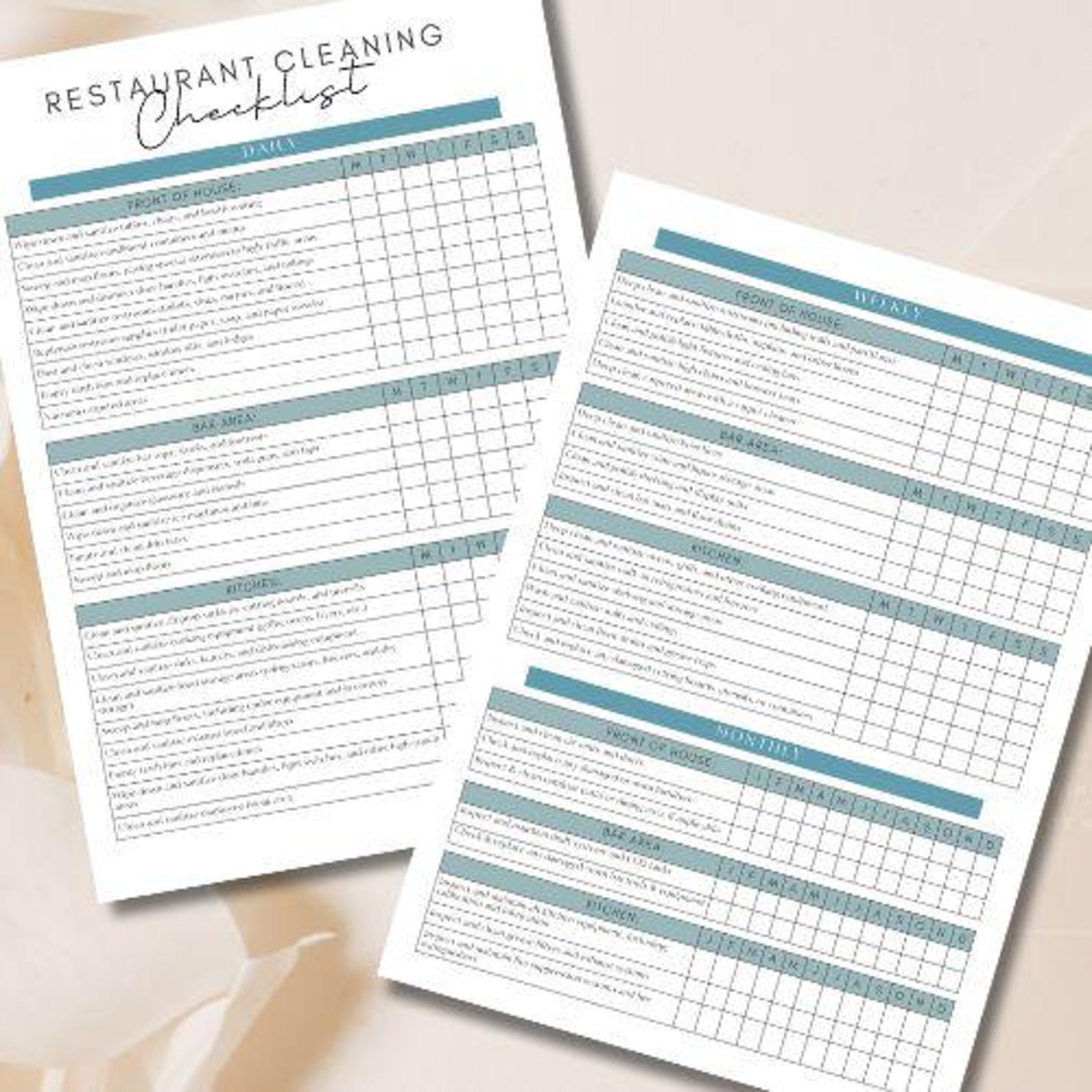 Restaurant Cleaning Checklist Template | Editable Canva Download ...