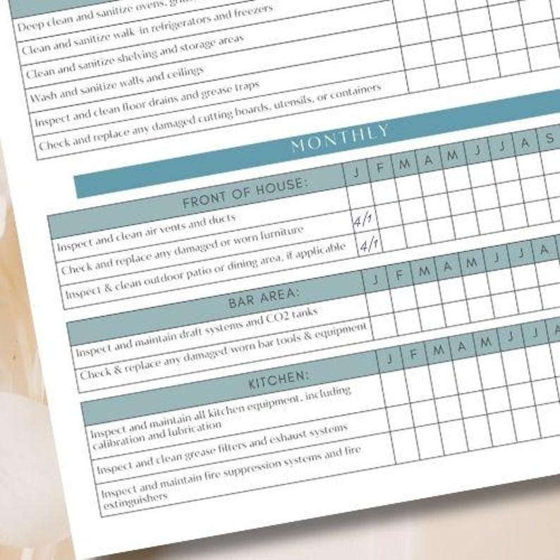 Restaurant Cleaning Checklist Template | Editable Canva Download ...