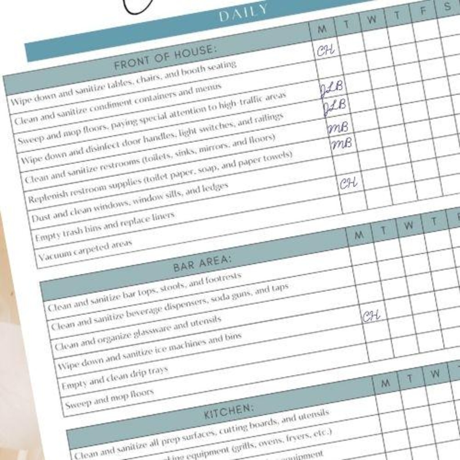 Restaurant Cleaning Checklist Template | Editable Canva Download ...