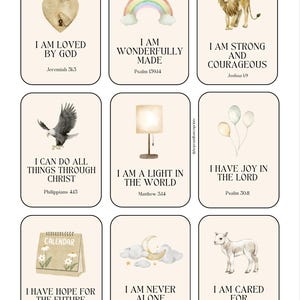 Bible Verse Affirmation Cards for Kids | Watercolor Affirmations ...