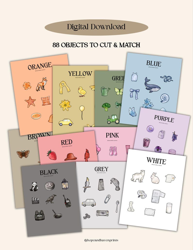 Montessori Color Matching Jars | Watercolor Printable for Kids ...