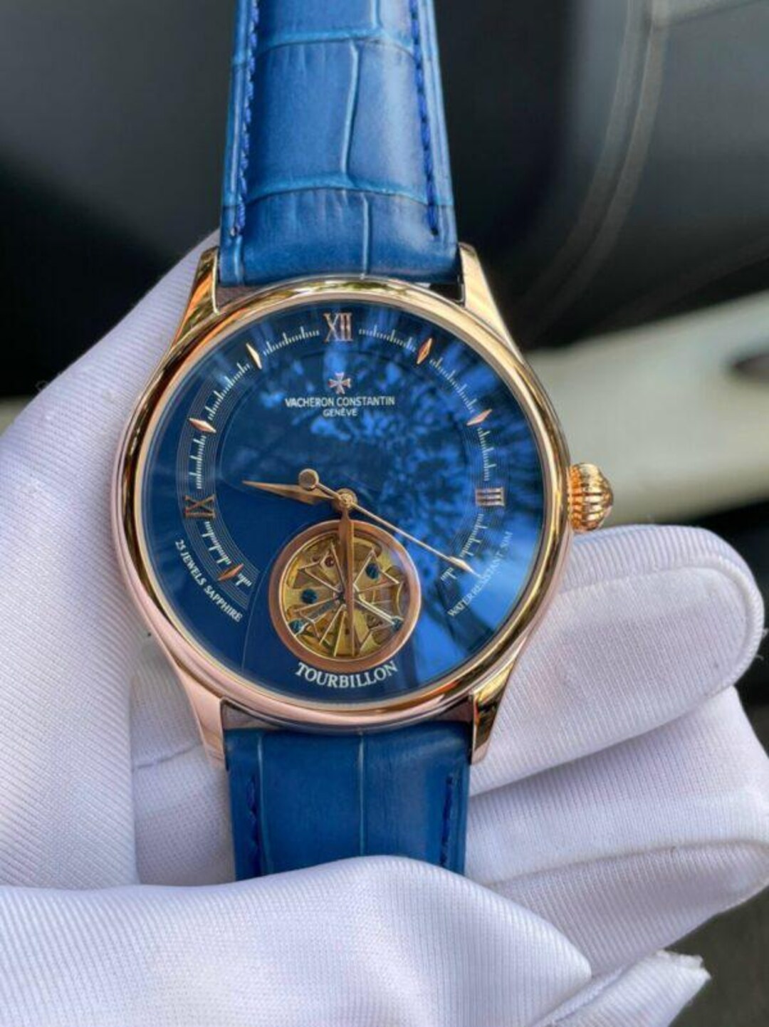 Vacheron Constantin Tourbillon Blue Dial 41 Mm Case Size Stainless ...