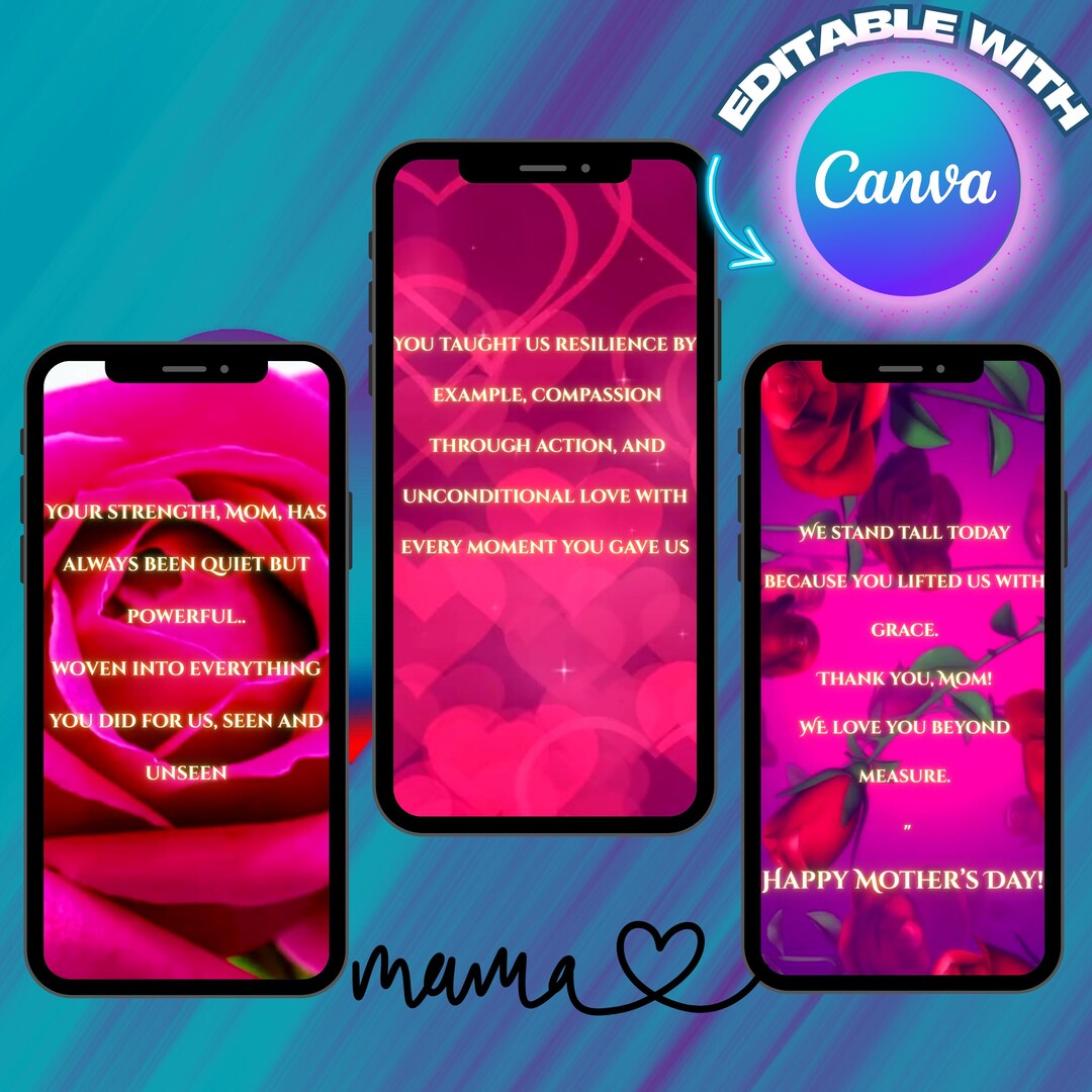 Mother’s Day Card| Digital Download | Digital Card| Video Card Editable ...