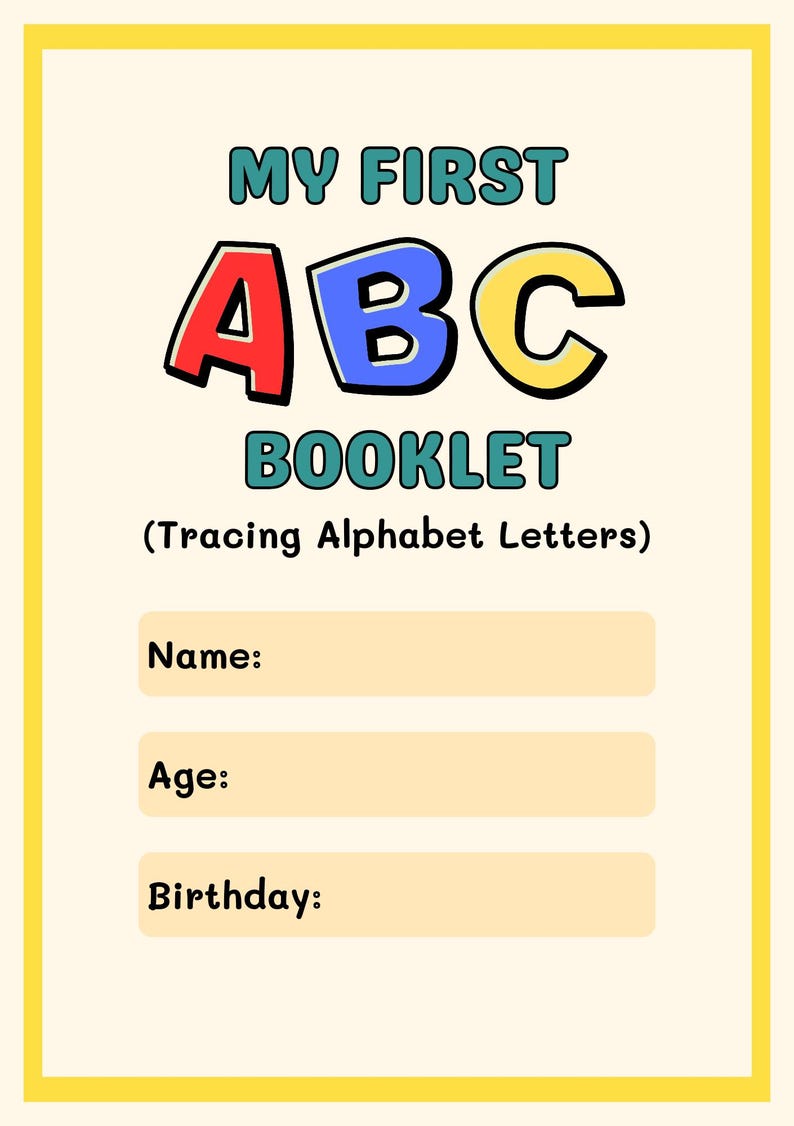 Alphabet Tracing Booklet - Etsy