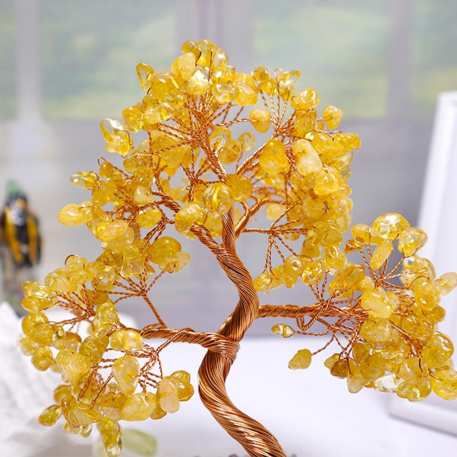 Citrine Crystal Tree on Agate Base: Gemstone Bonsai, Healing Crystals ...